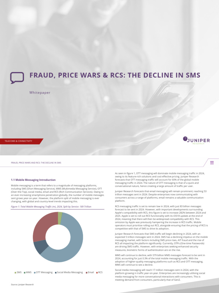 Fraud, Price Wars and RCS The Decline in SMS Whitepaper | PDF