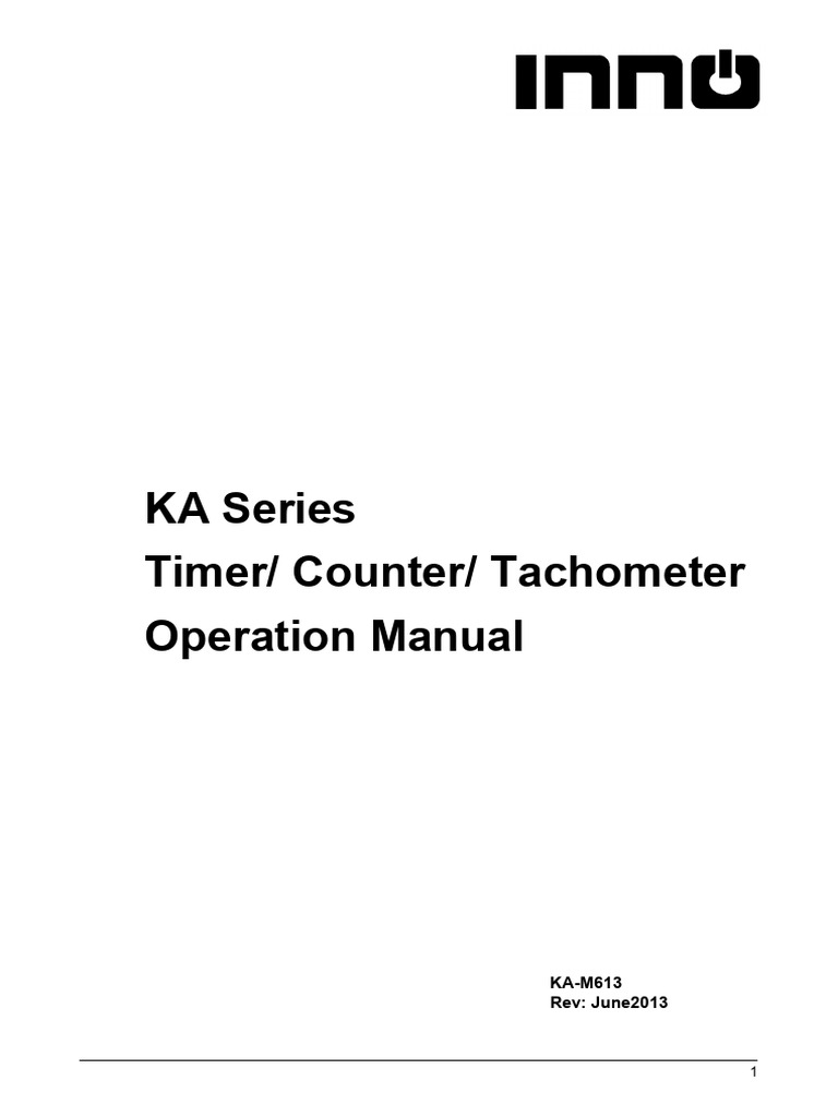 INNO TIMER COUNTER KA-M613-Operation Manual | PDF