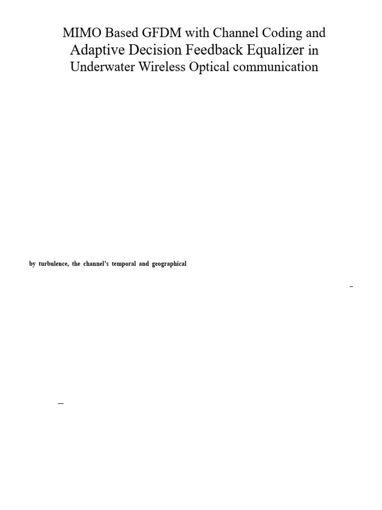MIMO Based GFDM With Channel Coding and Adaptive D | PDF