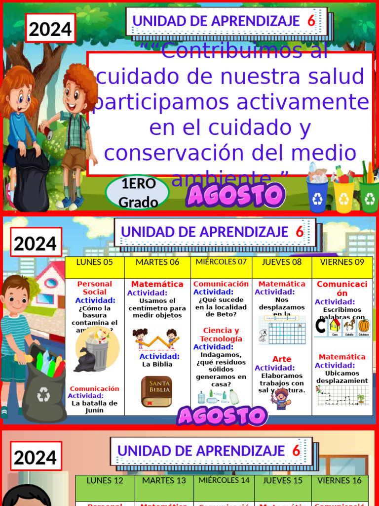 Planificador Unidad 6 Primer Grado | PDF