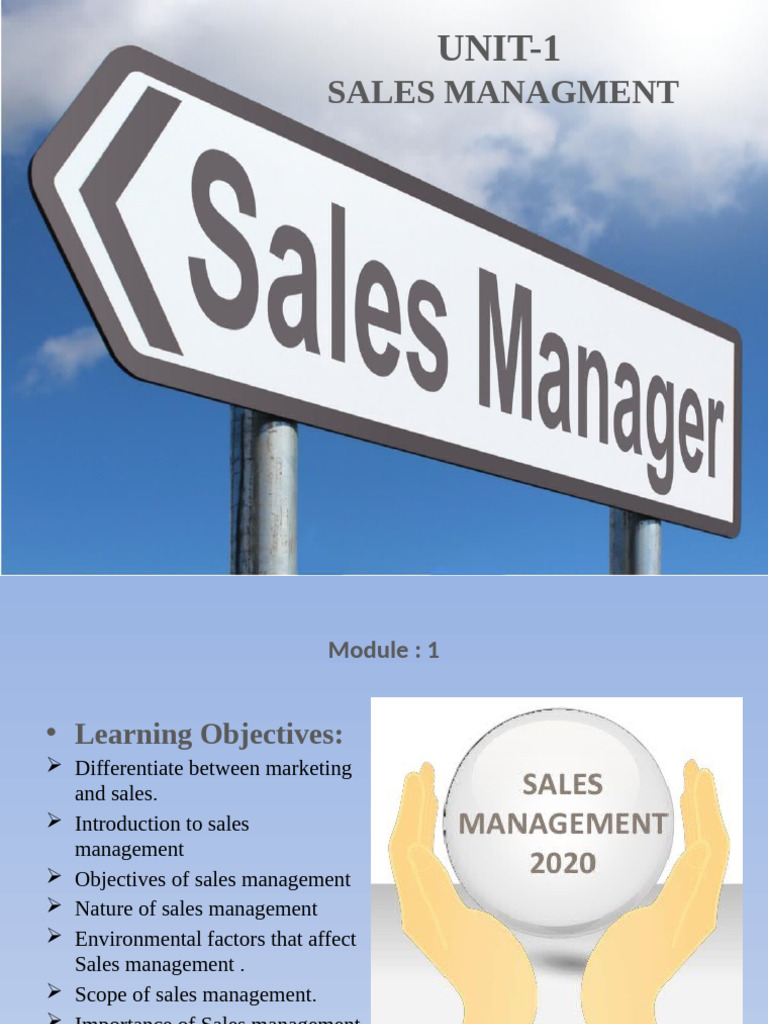 Unit-1 Sales Management | PDF