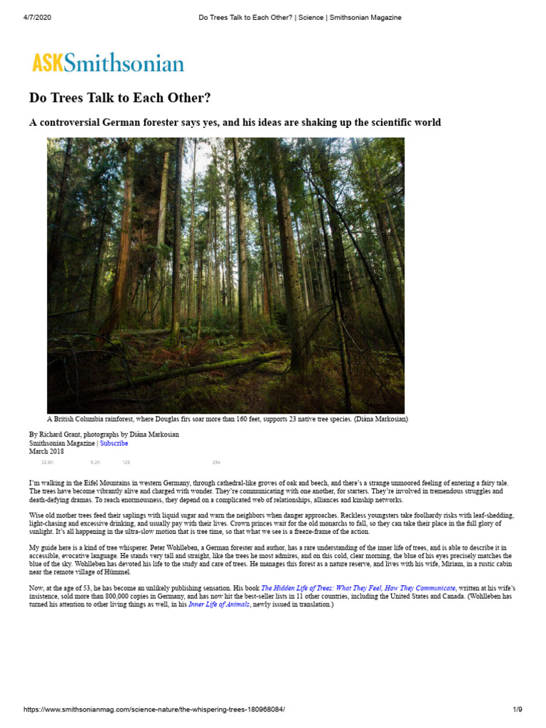 Do Trees Talk To Each Other - Science - Smithsonian Magazine | PDF