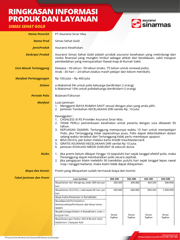 Riplay Umum Simas Sehat Gold | PDF