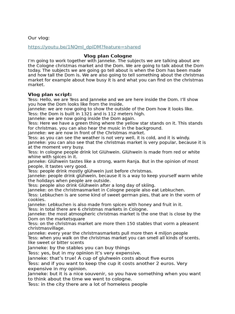 Engels Vlog+plan | PDF