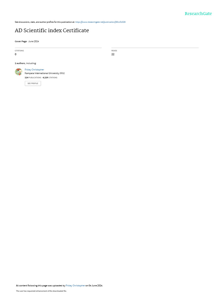 Ad Scientific Index Certificate | PDF