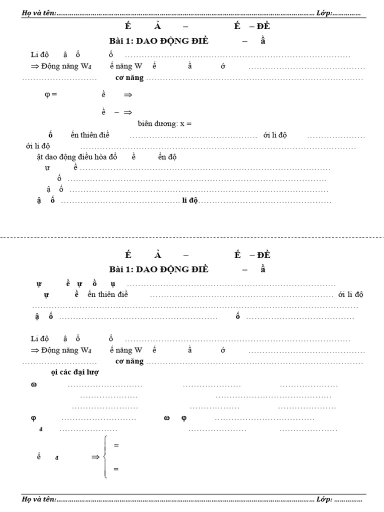 BÀI 1 - DAO ĐỘNG ĐIỀU HÒA - TRẢ BÀI 1.2 | PDF