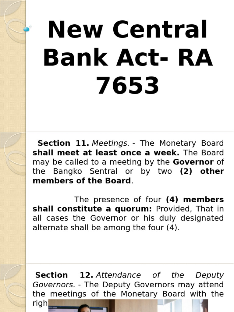 RA 7653 Section 11 20 | PDF