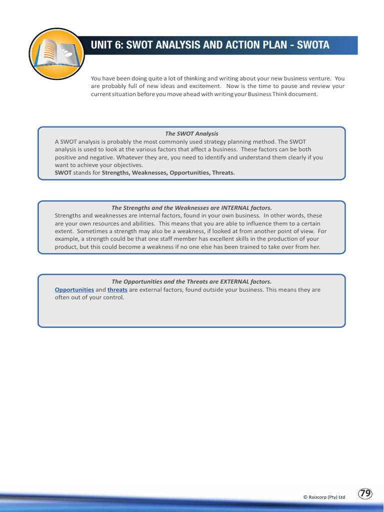 SWOT Analysis and Action Plan | PDF