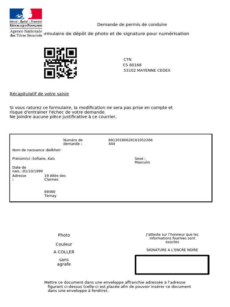 Formulaire de Dépôt de Photo Et de Signature Pour Numérisation | PDF