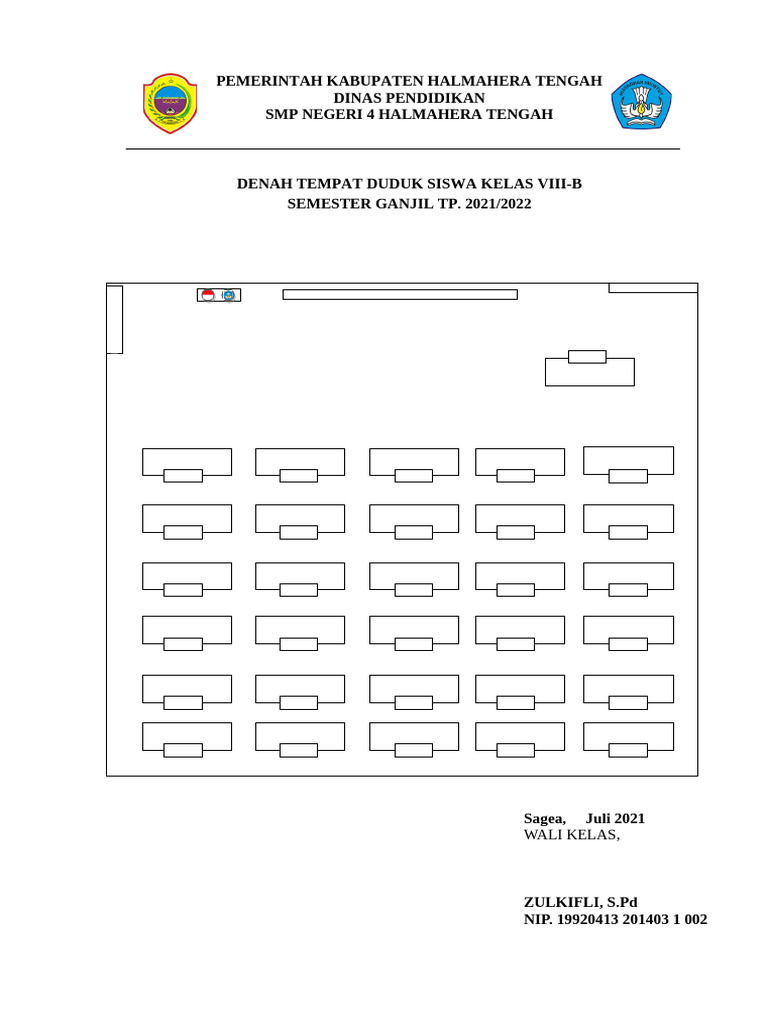 3. Denah Tempat Duduk Siswa | PDF
