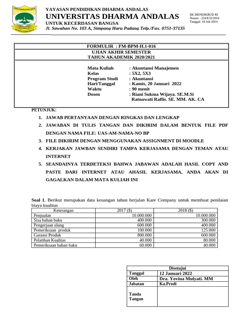 Uas Akmen 2022 | PDF