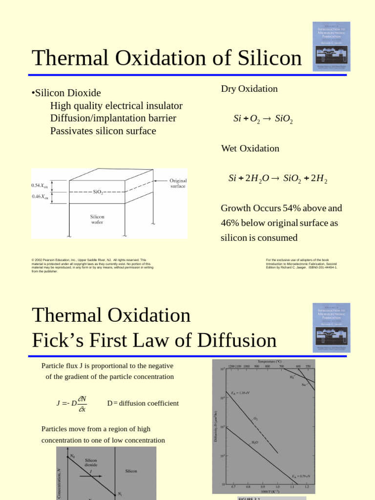 Thermal Oxidation of Silicon - Ch03 | PDF