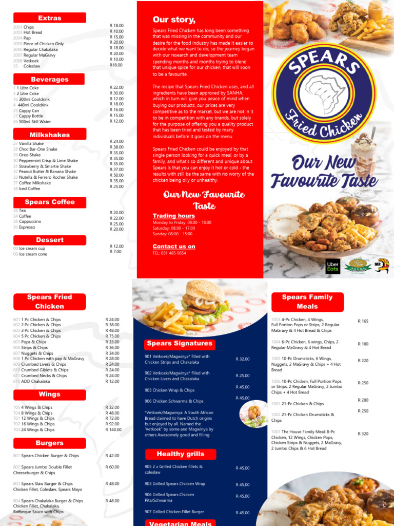 Spears Menu 24 July 2023 | PDF