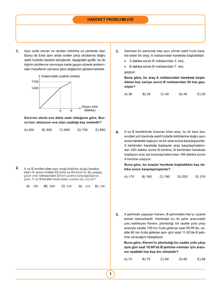 Hareket PROBLEMLERİ | PDF