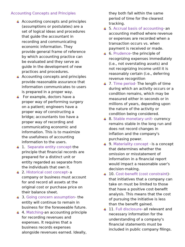 Accounting Concepts and Principles | PDF