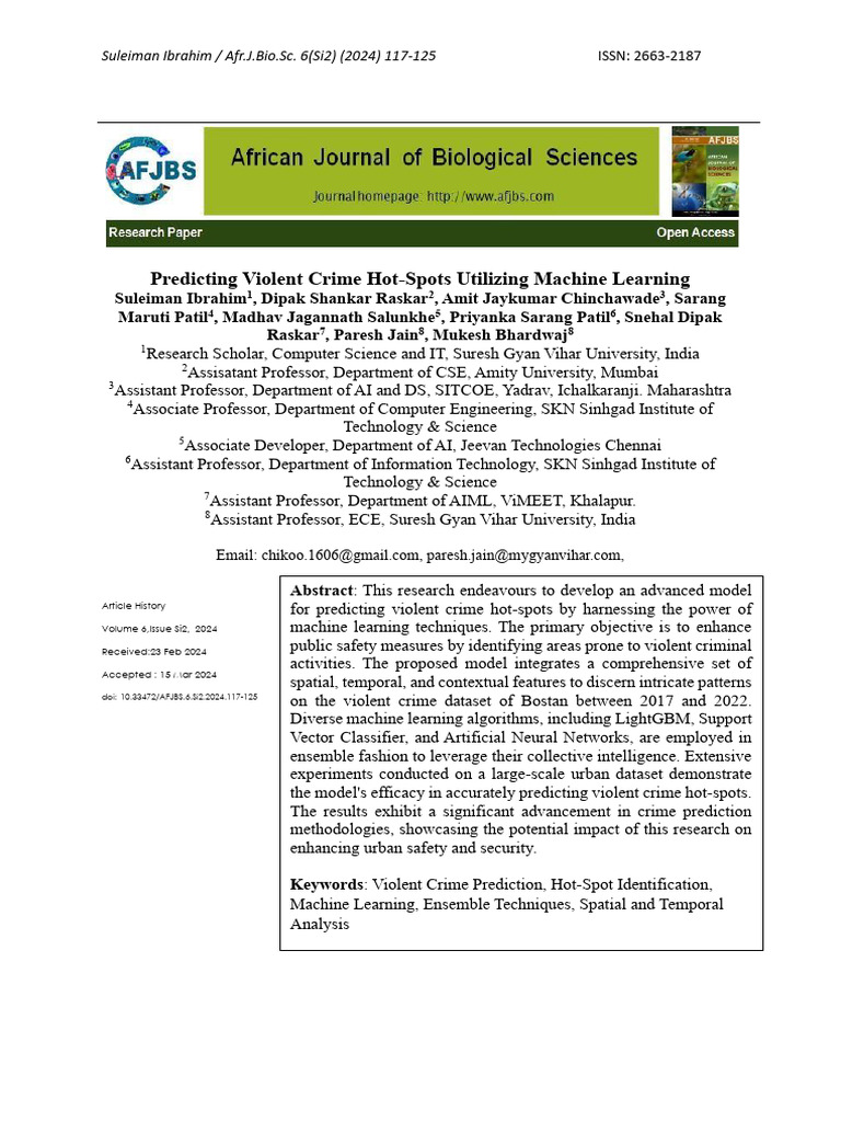 Predicting Crime Hot Spots With Ai Pdf Machine Learning Prediction