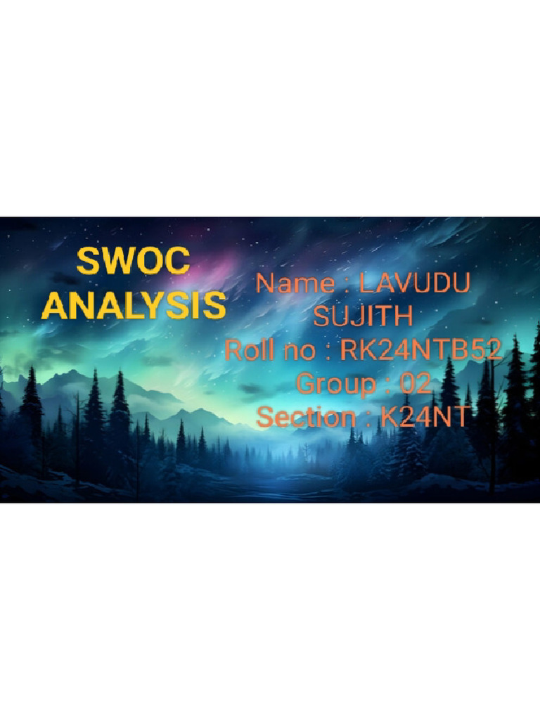 Swoc Analysis | PDF