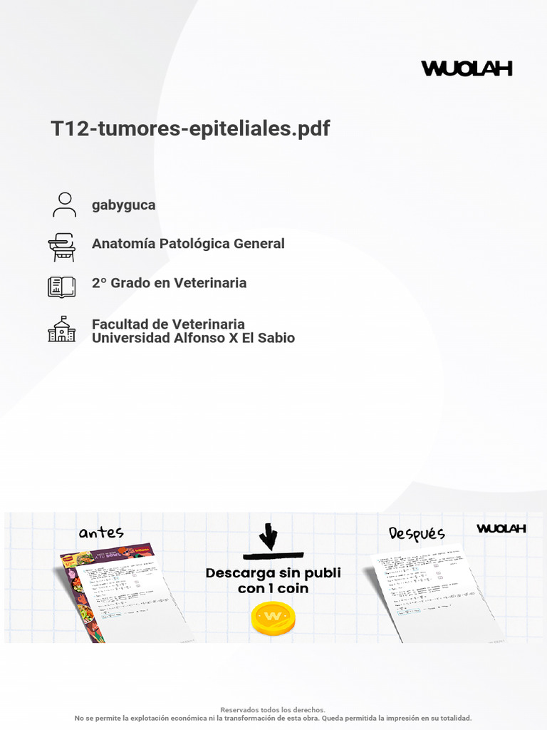 3.wuolah Free T12 Tumores Epiteliales | PDF