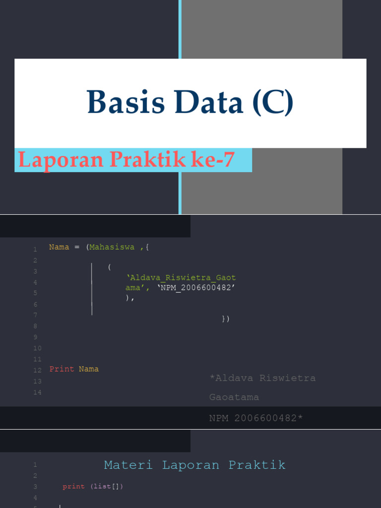 Praktikum 7 Basis Data (C) - Aldava Riswietra Gaotama - 2006600482 | PDF