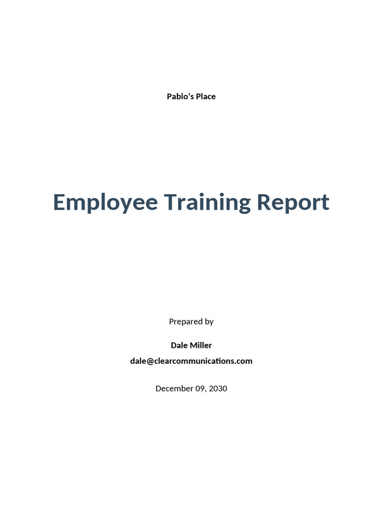 Employee Training Report Template | PDF