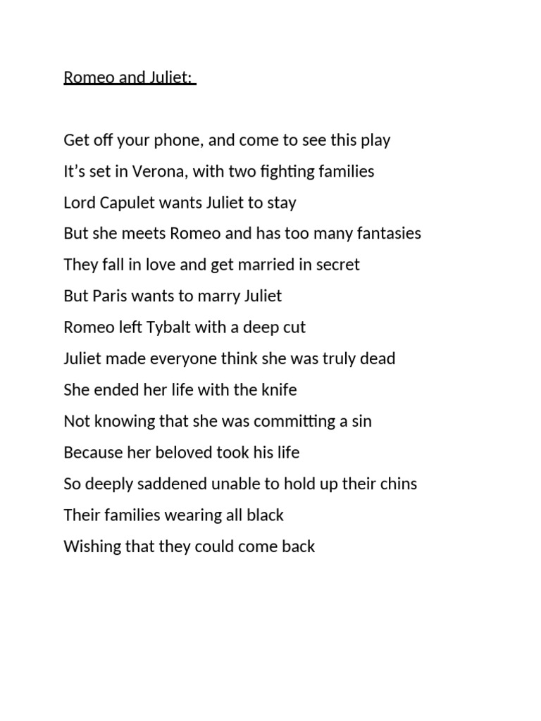 Romeo & Juliet Sonnet | PDF