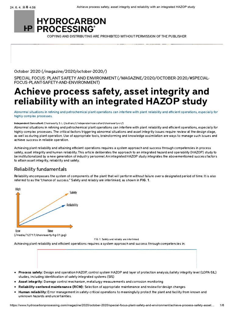 Achieve Process Safety, Asset Integrity and Reliability With an ...