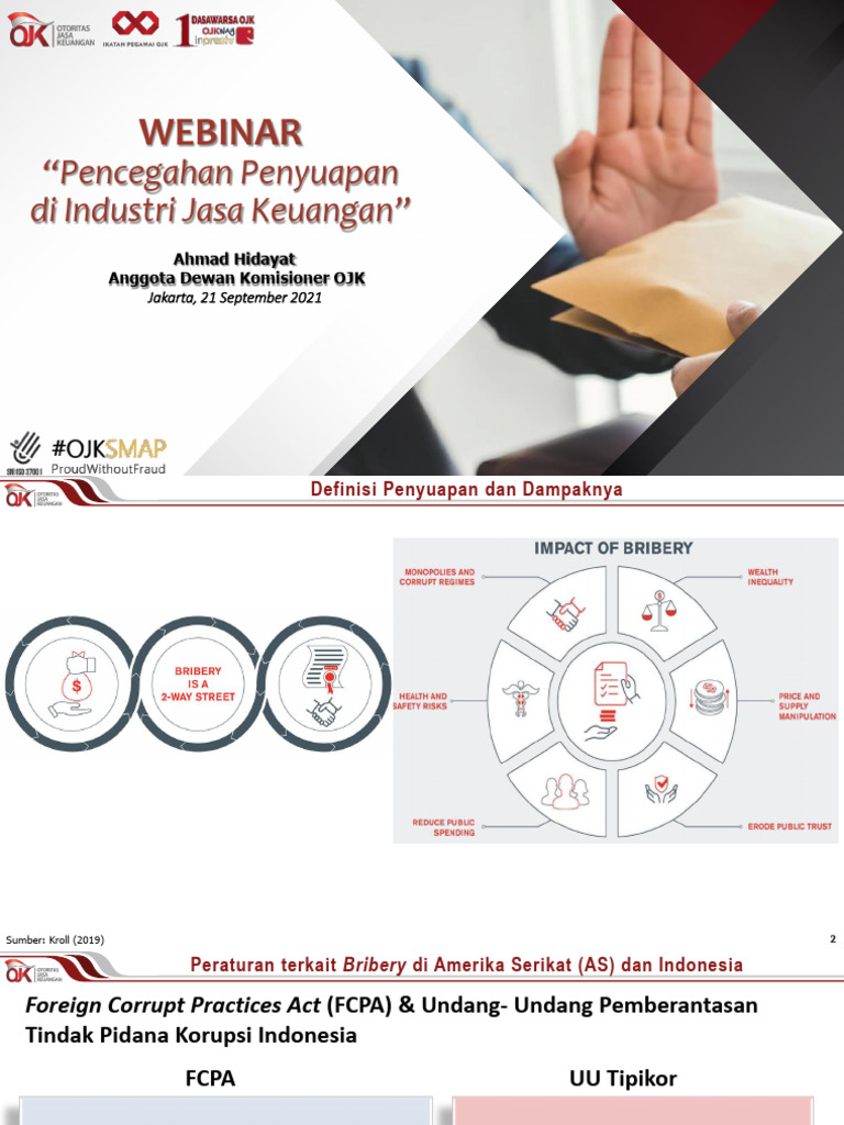 Keynote Speech KDA - Webinar Pencegahan Penyuapan Di Industri Jasa Keuangan Rev3 | PDF