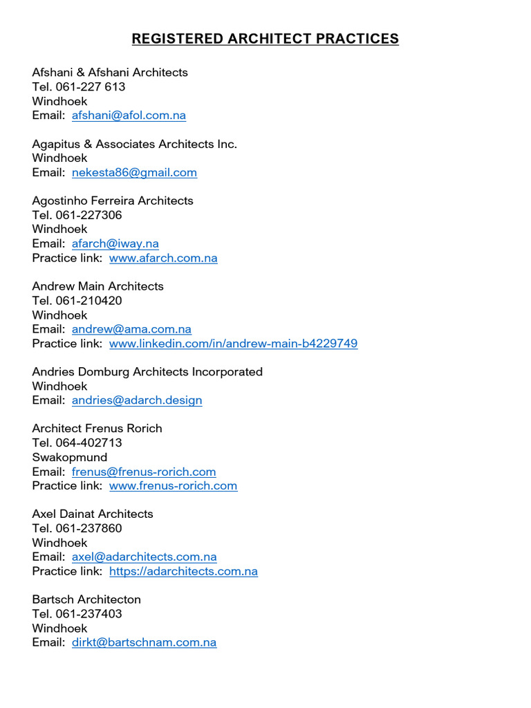 Architect List | PDF