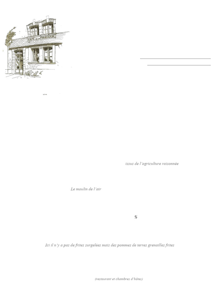 Menu Cafe de La Promenade Avril 2022 | PDF