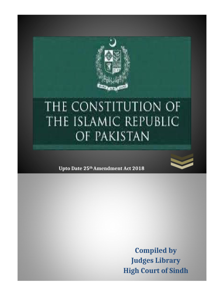 Constitution of Pakistan With Historical Sketch | PDF