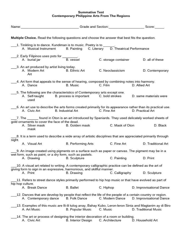CPAR SUMMATIVE | PDF