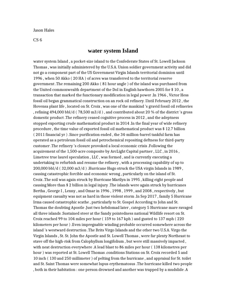 3 Water System Island | PDF | United States Virgin Islands | Law