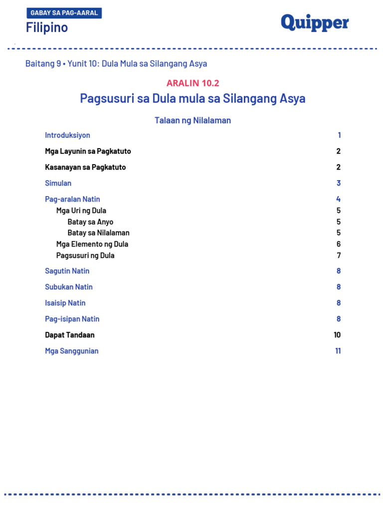 Pagsusuri NG Dula | PDF