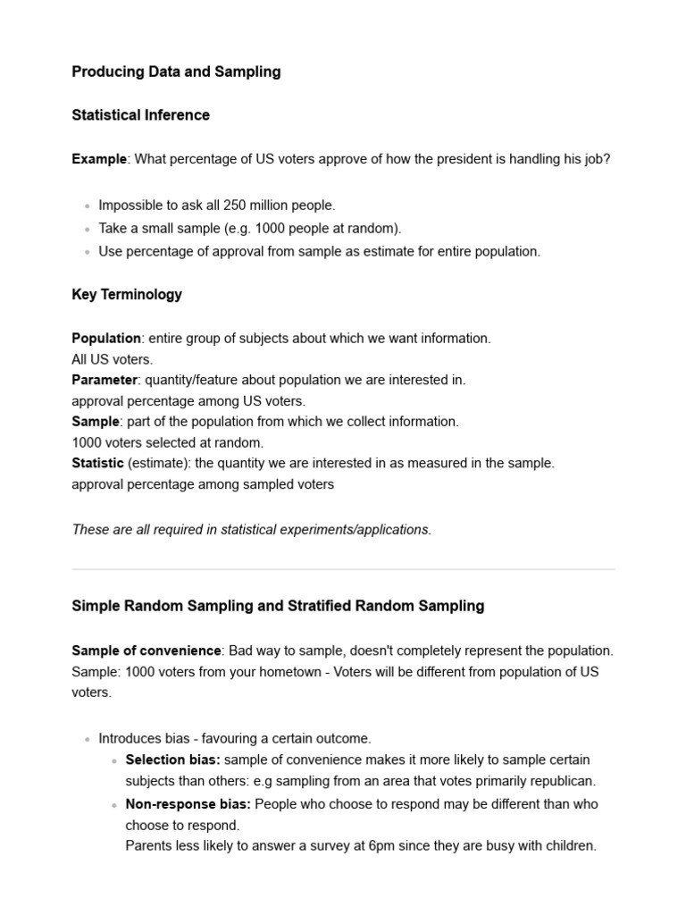 Producing Data and Sampling | PDF