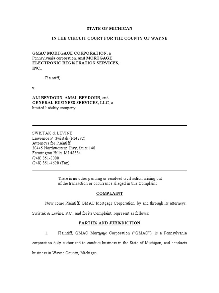 Complaint | PDF | Mortgage Law | Subrogation