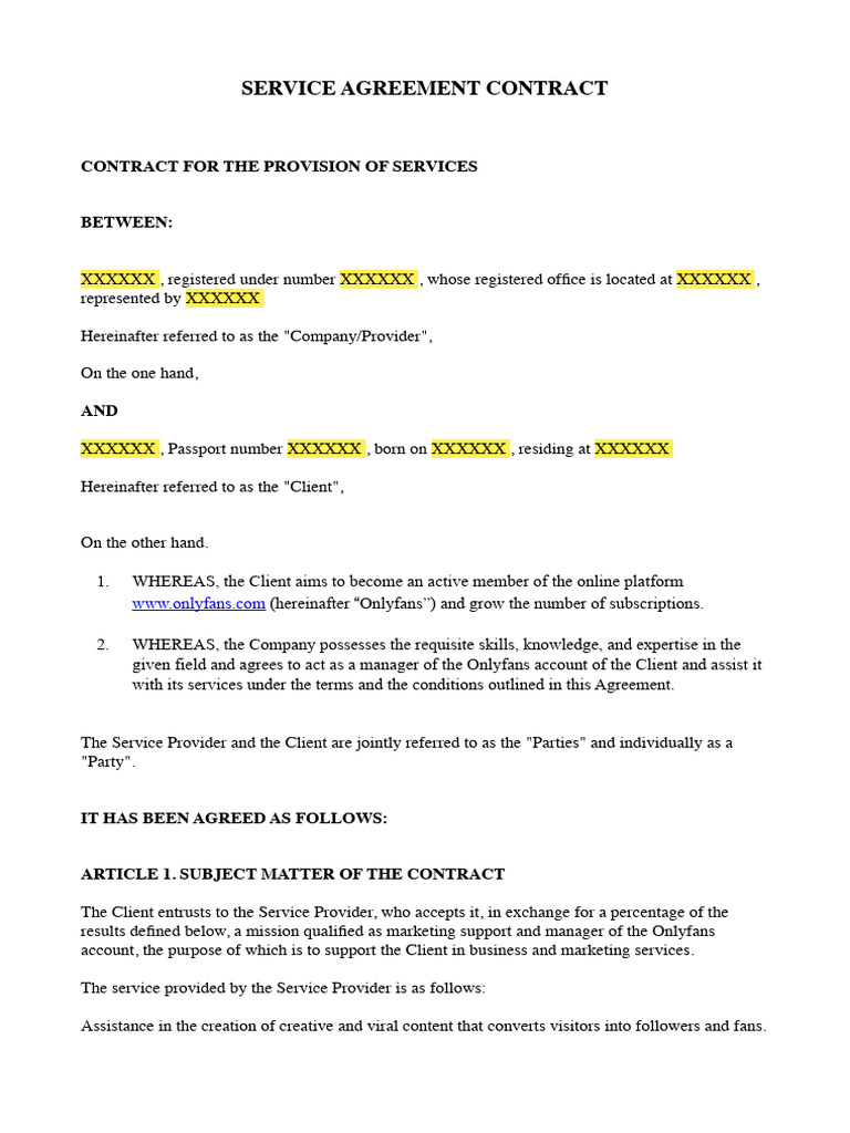 Contrat Modèle Anglais | PDF