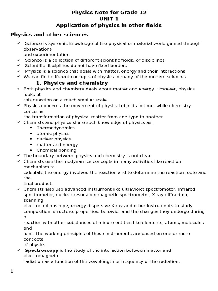 G12 Unit1 Note | PDF