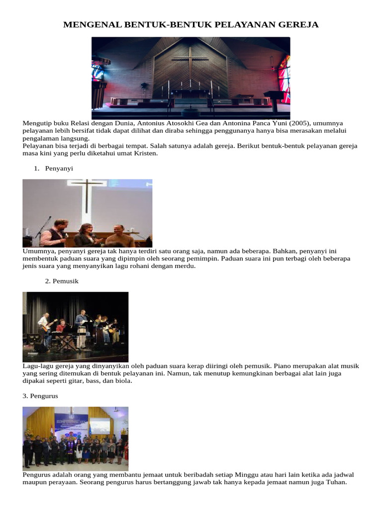Mengenal Bentuk Pelayanan Gereja | PDF