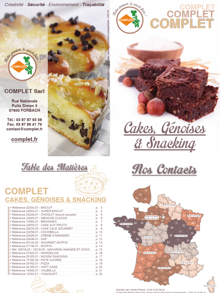Complet Catalogue Cakes Genoises Snacking | PDF
