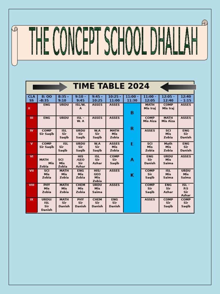 Time Table 2024.. | PDF