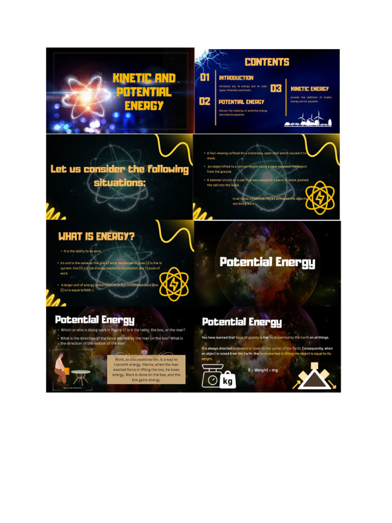 Potential and Kinetic Energy PPT in | PDF