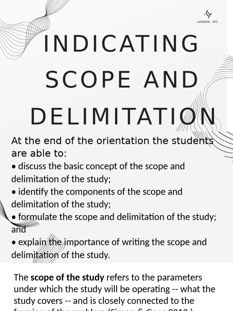 Scope and Delimitation | PDF