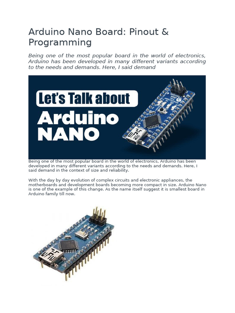 Arduino Nano Board | PDF