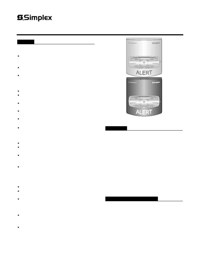 Truealert Multi-Candela Notification Appliances: Features | PDF