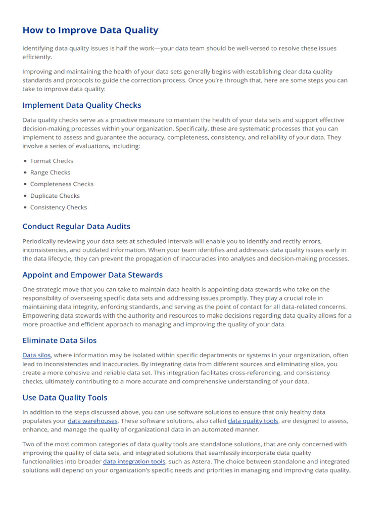 How To Improve Data Quality | PDF