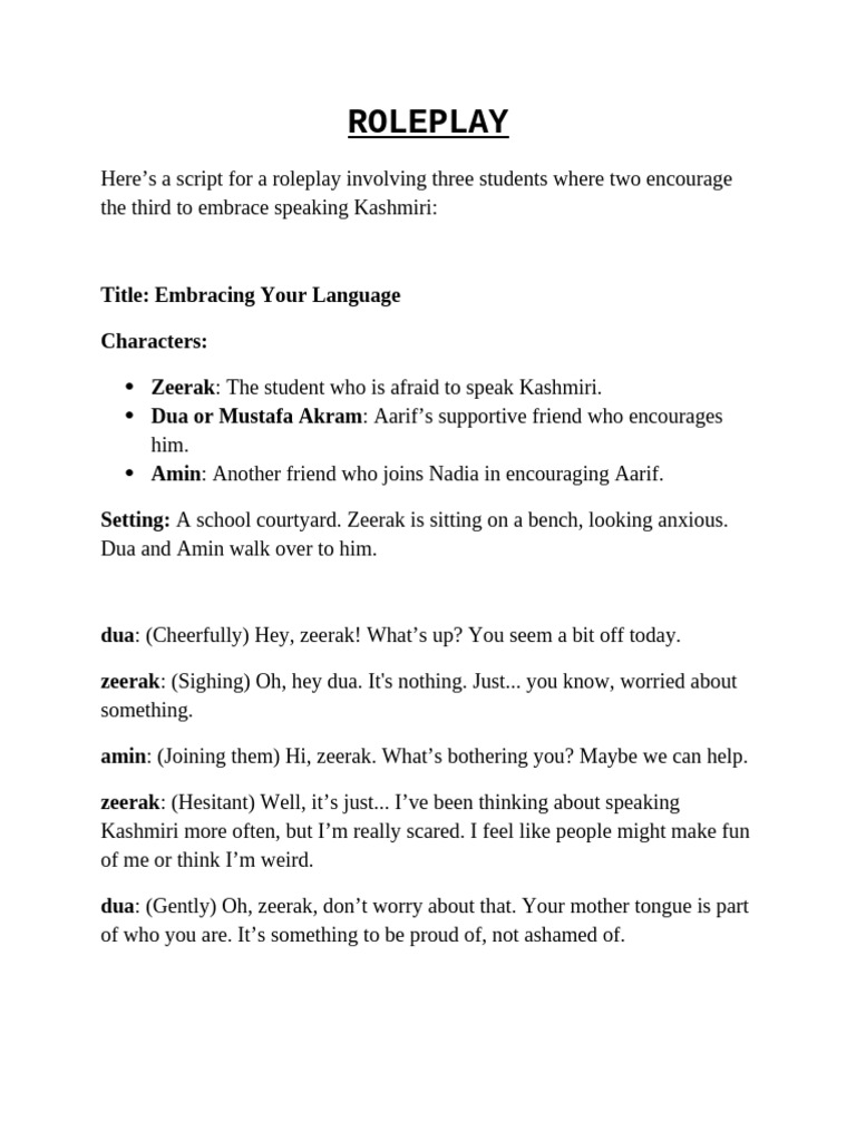 Role Play (Embracing Your Language) | PDF