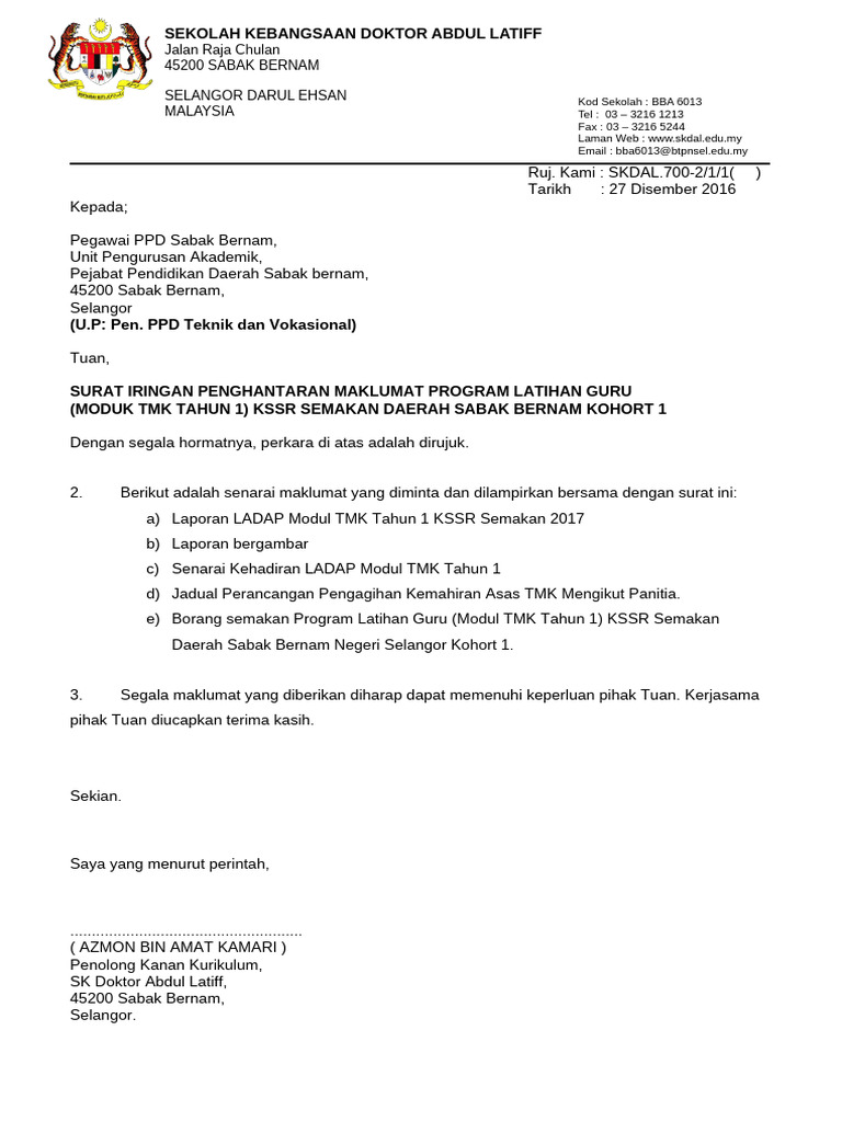 Contoh Surat Iringan | PDF