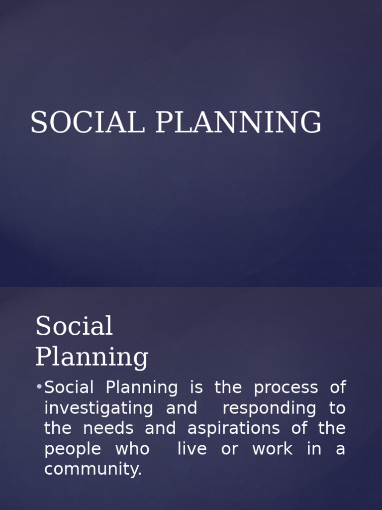 Social Planning | PDF
