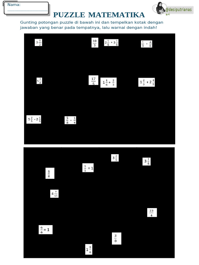 LKPD Puzzle Matematika | PDF