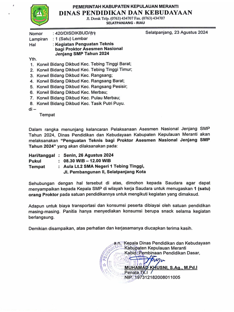 Kegiatan Penguatan Teknis Proktor An SMP | PDF